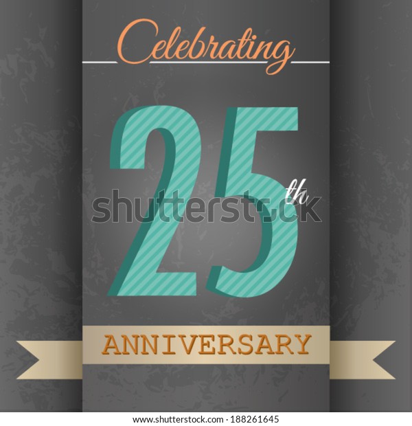25th Anniversary Poster Template Design Retro Stock Vector (Royalty ...