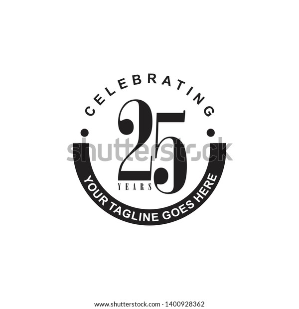 25th Celebrating Anniversary Logo Design Template Stock Vector (Royalty ...