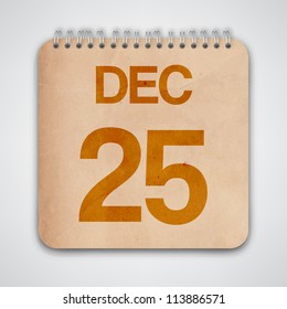 25th December On Old Notebook Vector Stock Vector (Royalty Free ...