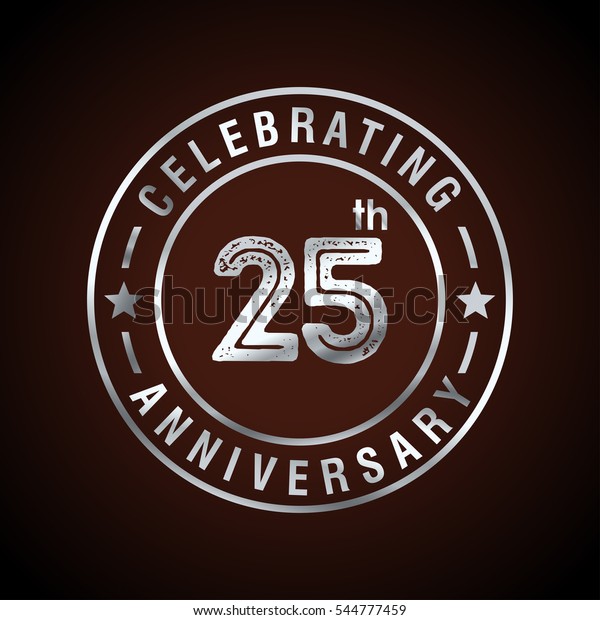 25th Silver Grunge Anniversary Logo Laurel Stock Vector (Royalty Free ...