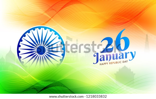 26 January Celebration Background Illustration Famous Stock Vector ...