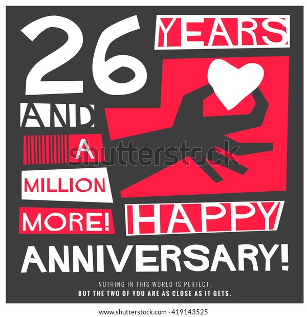 26 Years Happy Anniversary Vector Illustration Stock Vector (Royalty ...