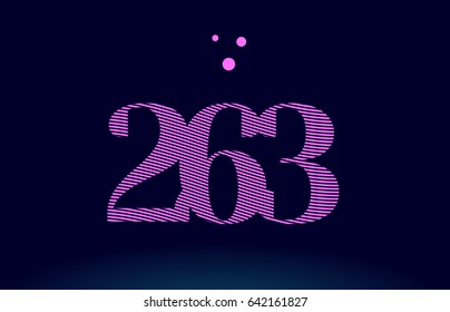 263 Number Digit Logo Pink Line Stock Vector (Royalty Free) 642161827