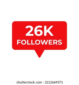 26k Followers Red Vector Icon Stamplogoillustration Stock Vector ...