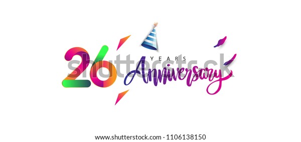 26th Anniversary Celebration Logotype Anniversary Calligraphy Stock ...