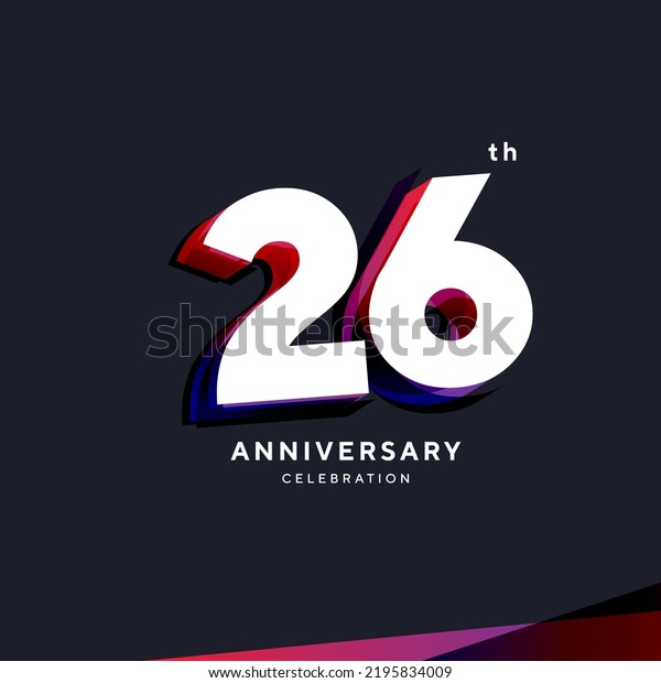 Diseño del logotipo del 26º Aniversario,: vector de stock (libre de ...