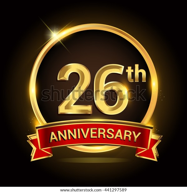 26th Golden Anniversary Logo Ring Red Stock Vector (Royalty Free) 441297589