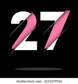 27 2 7 Number Logo Design Stock Vector (Royalty Free) 2151079555 ...