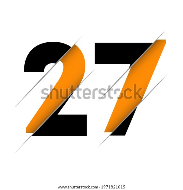 27 2 7 Number Logo Design Stock Vector (Royalty Free) 1971821015 ...