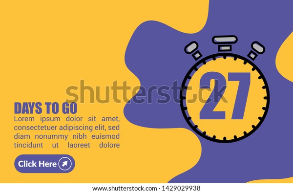 27 Days Go Banner Flat Style Stock Vector (Royalty Free) 1429029938