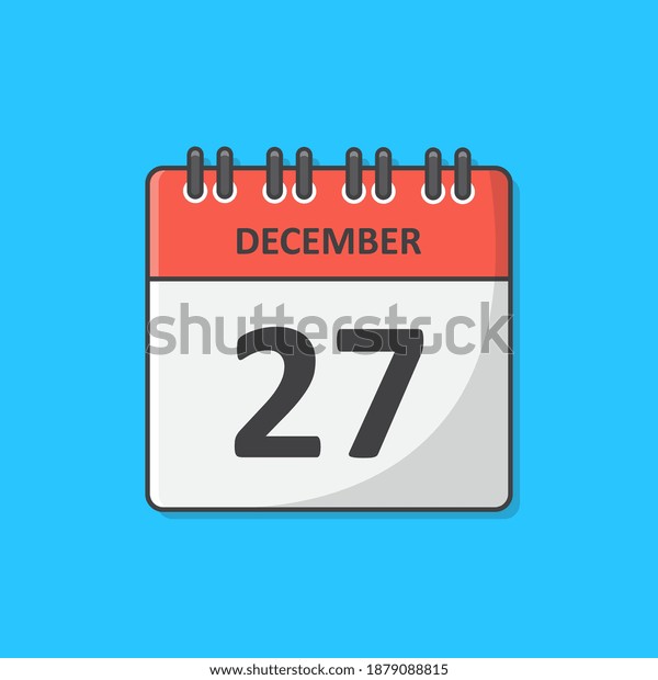 27 December Calendar Vector Icon Illustration Stock Vector (Royalty ...