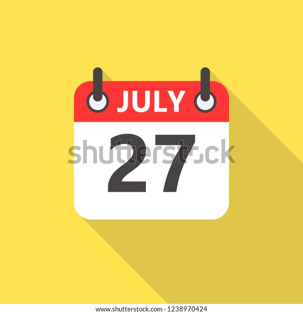 27 July Calendar Flat Style Icon Stock Vector (Royalty Free) 1238970424 ...