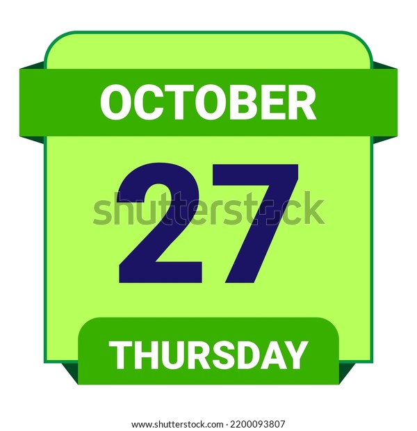 27 October Thursday Date Template Useful Stock Vector (Royalty Free ...