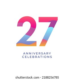 27 Year Anniversary Design Template Vector Stock Vector (Royalty Free ...