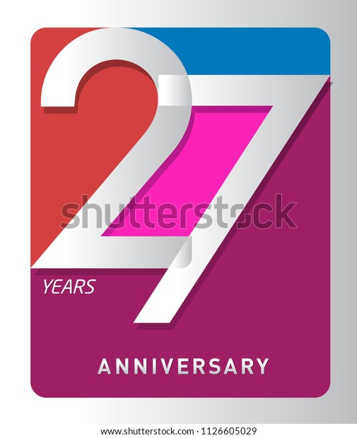 27 Years Old Celebrating Modern Logo Stock Vector (Royalty Free ...