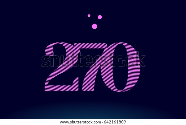 270 Number Digit Logo Pink Line: vector de stock (libre de regalías ...