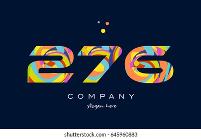 276 Number Digit Numeral Logo Colored Stock Vector (Royalty Free ...