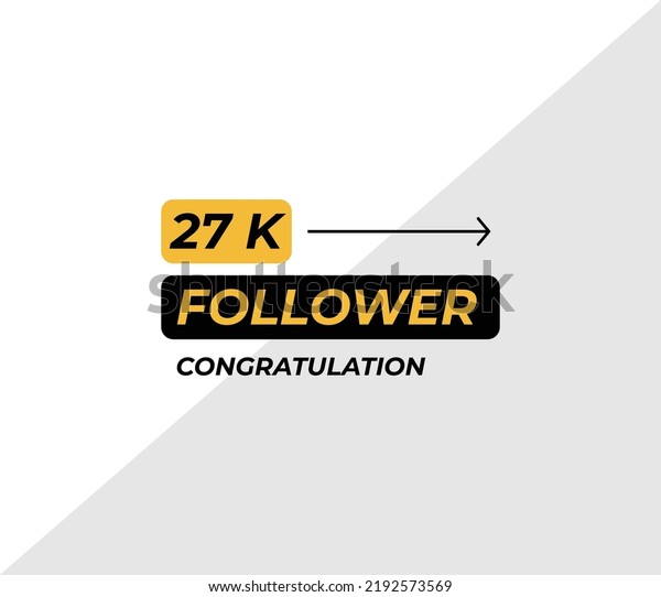 27k Follower Banner Template Vector Illustration Stock Vector (Royalty ...