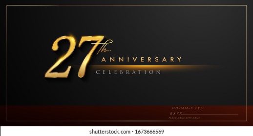 27th Anniversary Celebration Logotype Handwriting Golden Stock Vector ... 27th Anniversary Celebration Logotype Handwriting Golden Stock Vector ...