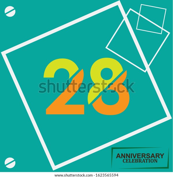 28 Anniversary Celebration Vector Concept Template Stock Vector ...