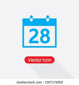 28 Calendar Icon Vector Illustration Eps10 Stock Vector (Royalty Free ...
