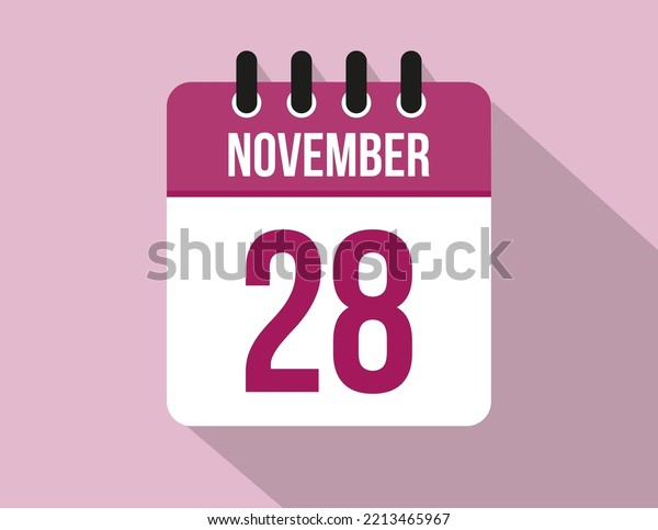 28 Day November Calendar Calendar Vector Stock Vector (Royalty Free ...