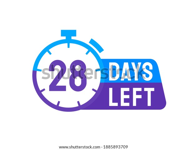 28 Days Left Labels On White Stock Vector (Royalty Free) 1885893709 ...
