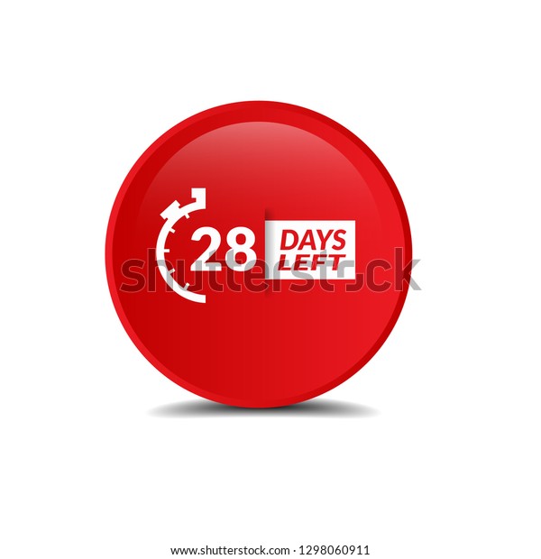 28 Days Left Sign Emblem Label Stock Vector (Royalty Free) 1298060911 ...