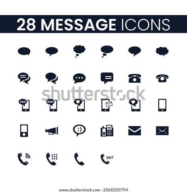 28 Message Icons Icons Pack Collection Stock Vector (Royalty Free ...