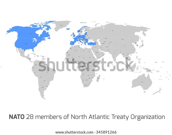 28 Nato Member Countries Highlighted By Stock Vector (Royalty Free ...