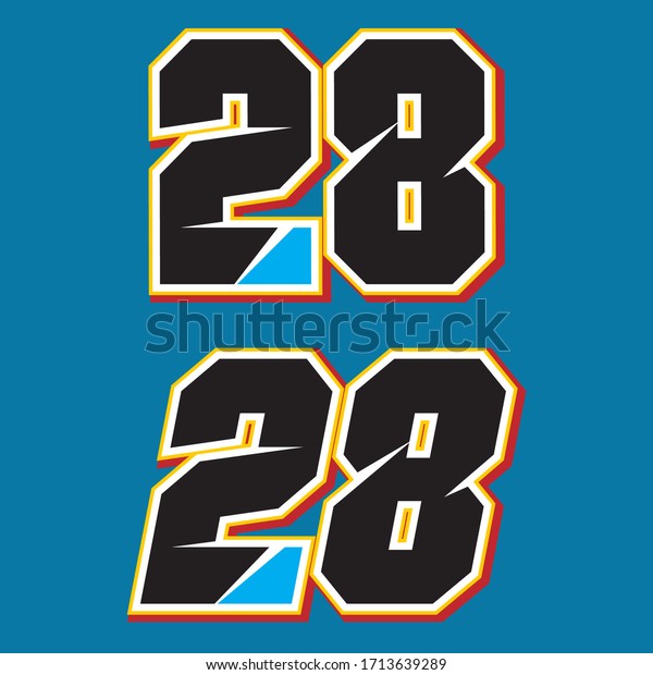 28 Racing Number Vector Illustrationeps10: เวกเตอร์สต็อก (ปลอดค่า ...
