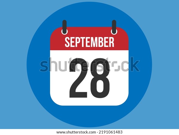 28 September Blue Calendar Vector Calendar Stock Vector (Royalty Free ...