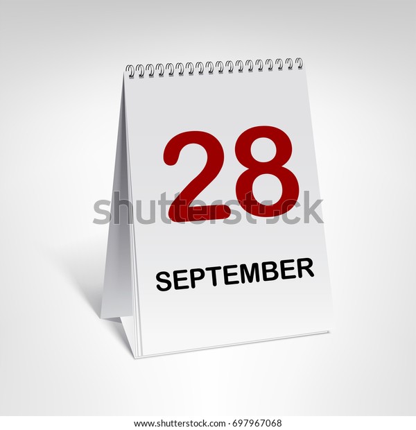 28 September Spiral Calendar Vector Illustration Stock Vector (Royalty ...
