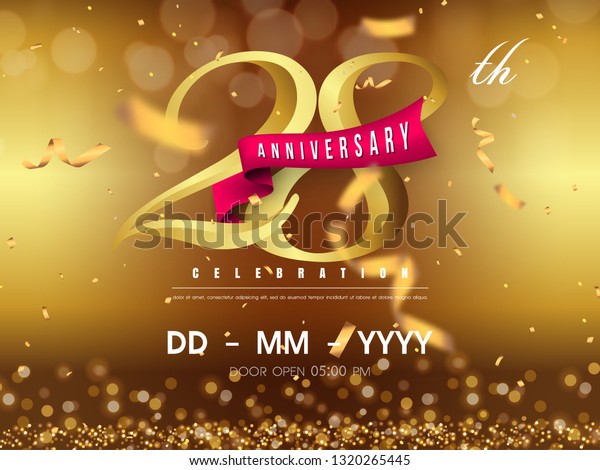 28 Years Anniversary Logo Template On Stock Vector (Royalty Free ...