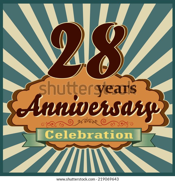 28 Years Celebration 28th Happy Anniversary Stock Vector (Royalty Free ...