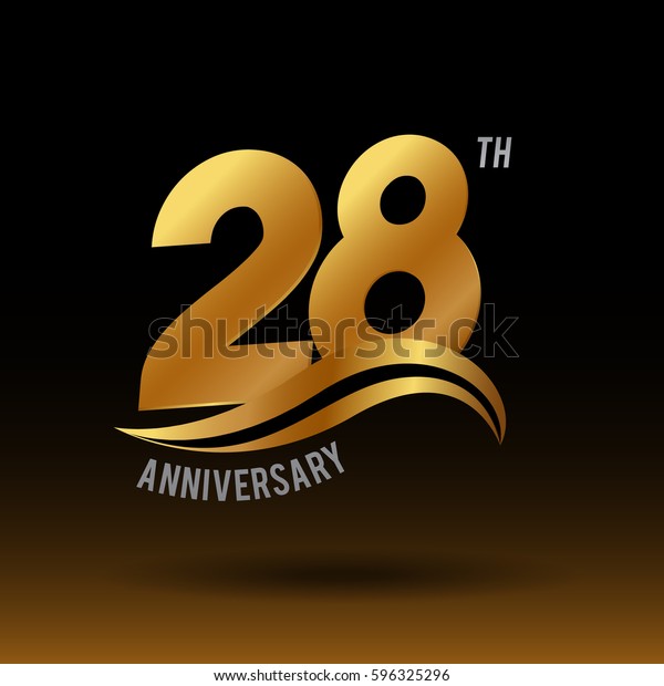 28 Years Golden Anniversary Logo Celebration Stock Vector (Royalty Free ...