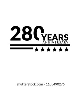 280 Years Anniversary Logo Template Stock Vector (Royalty Free) 1185490276