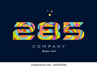 285 Number Digit Numeral Logo Colored: เวกเตอร์สต็อก (ปลอดค่าลิขสิทธิ์ ...