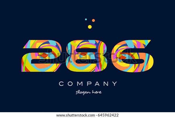 286 Number Digit Numeral Logo Colored Stock Vector (Royalty Free ...