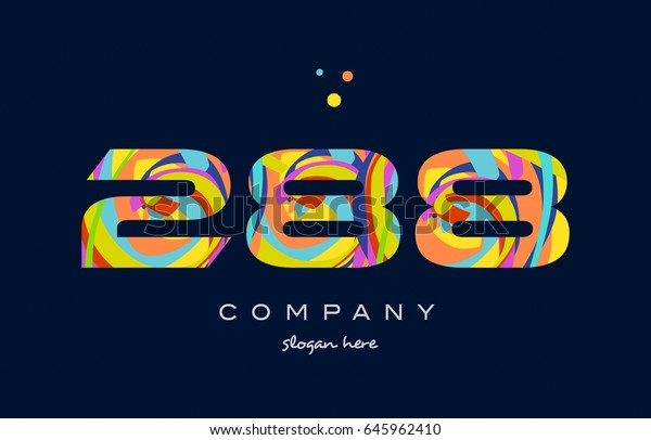 288 Number Digit Numeral Logo Colored Stock Vector (Royalty Free ...