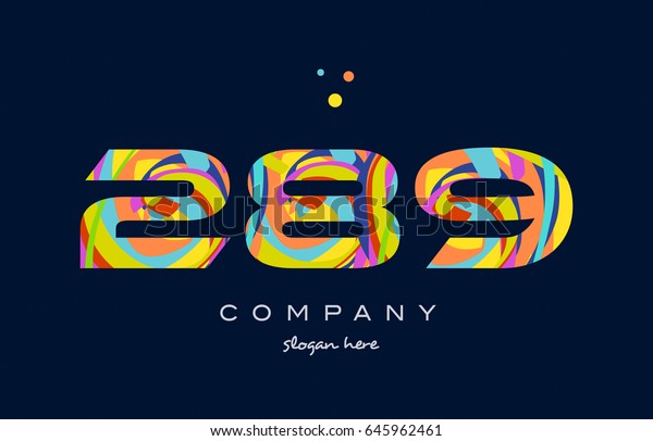 289 Number Digit Numeral Logo Colored Stock Vector (Royalty Free ...