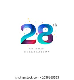 28th Anniversary Logo Design Number 28 Stock Vector (Royalty Free ...