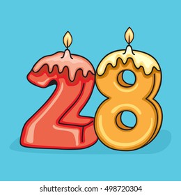 28th Birthday Candle Number Vector Design: vector de stock (libre de ...