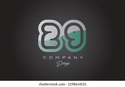 29 Green Grey Number Logo Icon Stock Vector (Royalty Free) 2198614531 ...