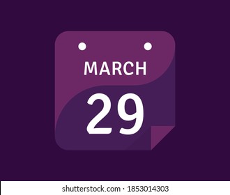 29 March March 29 Icon Single Stock Vector (Royalty Free) 1853014303 ...
