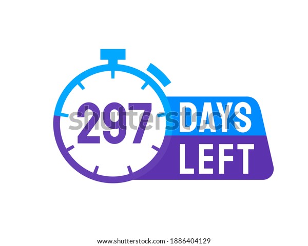 297 Days Left Labels On White Stock Vector (Royalty Free) 1886404129 ...
