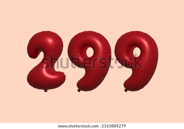 299 3d Number Balloon Made Realistic: เวกเตอร์สต็อก (ปลอดค่าลิขสิทธิ์ ...