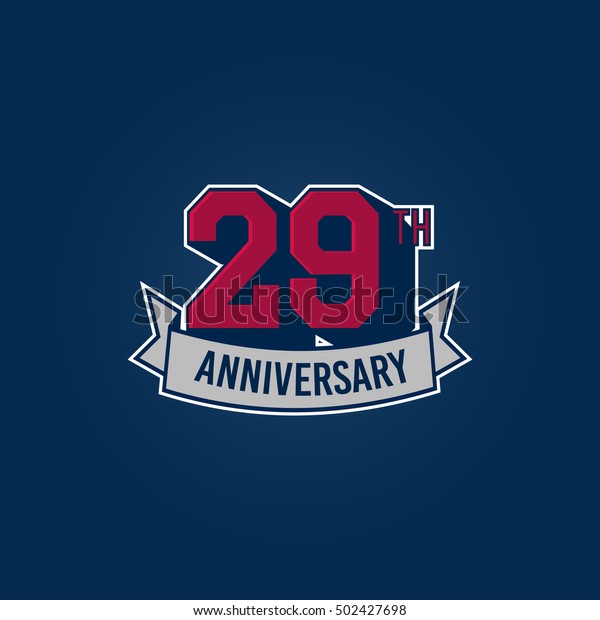 29th Anniversary Celebration Logo using 3d Number, Red Colored Isolated ...