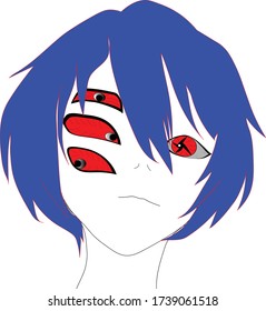 2d Anime Four Eye Man Stock Vector (Royalty Free) 1739061518 | Shutterstock