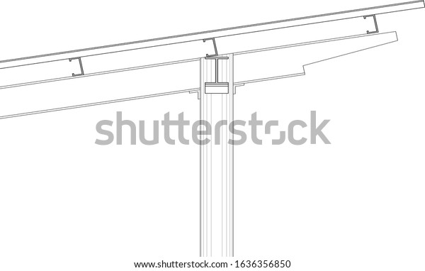 2d Cad Drawing Roof Structure Sectional: เวกเตอร์สต็อก (ปลอดค่า ...